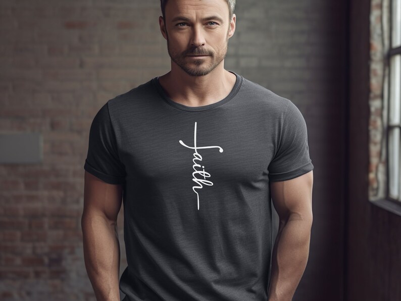 Faith T-shirt: Christian Crewneck Cotton Tee, Spiritual Gift - Etsy