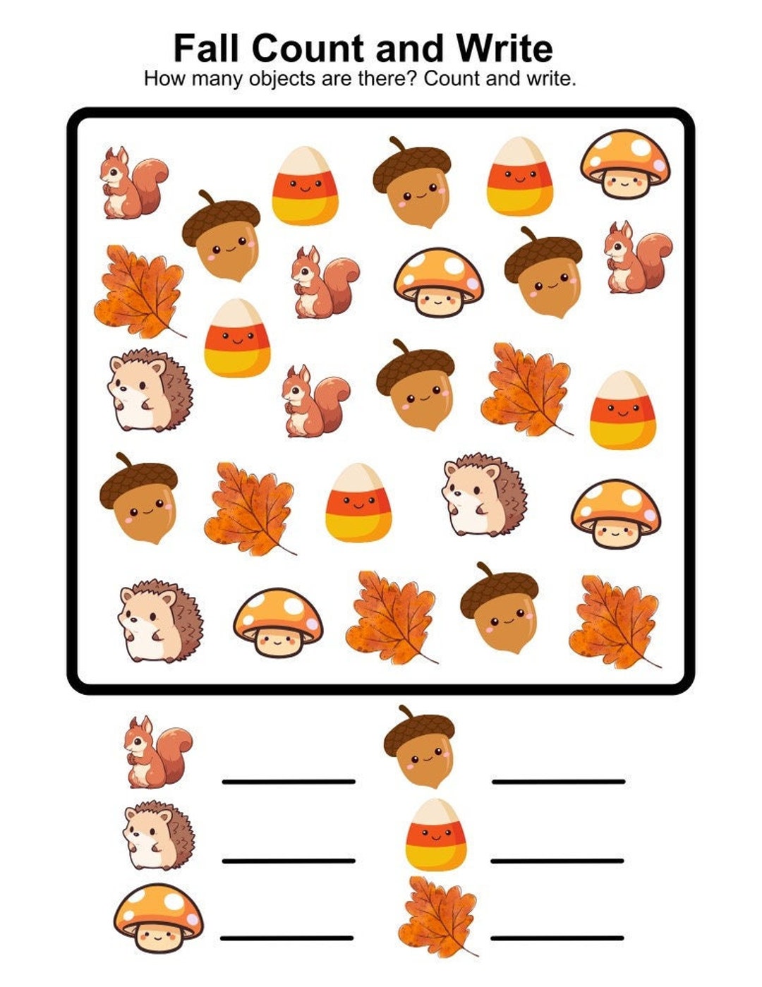 Fun and Simple Preschool Age Worksheets. - Etsy