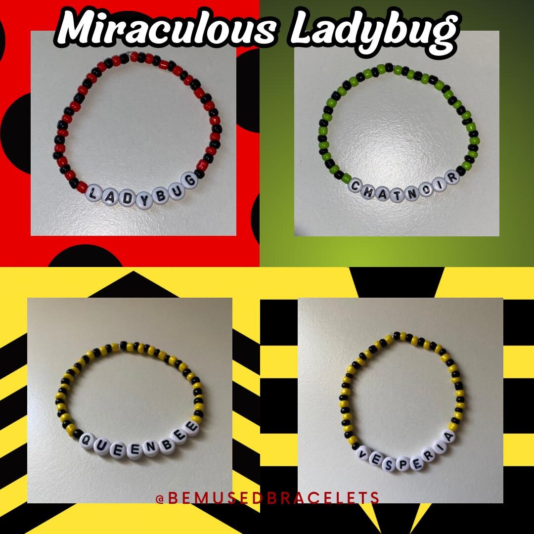 Miraculous Ladybug Themed Beaded Bracelet - Etsy