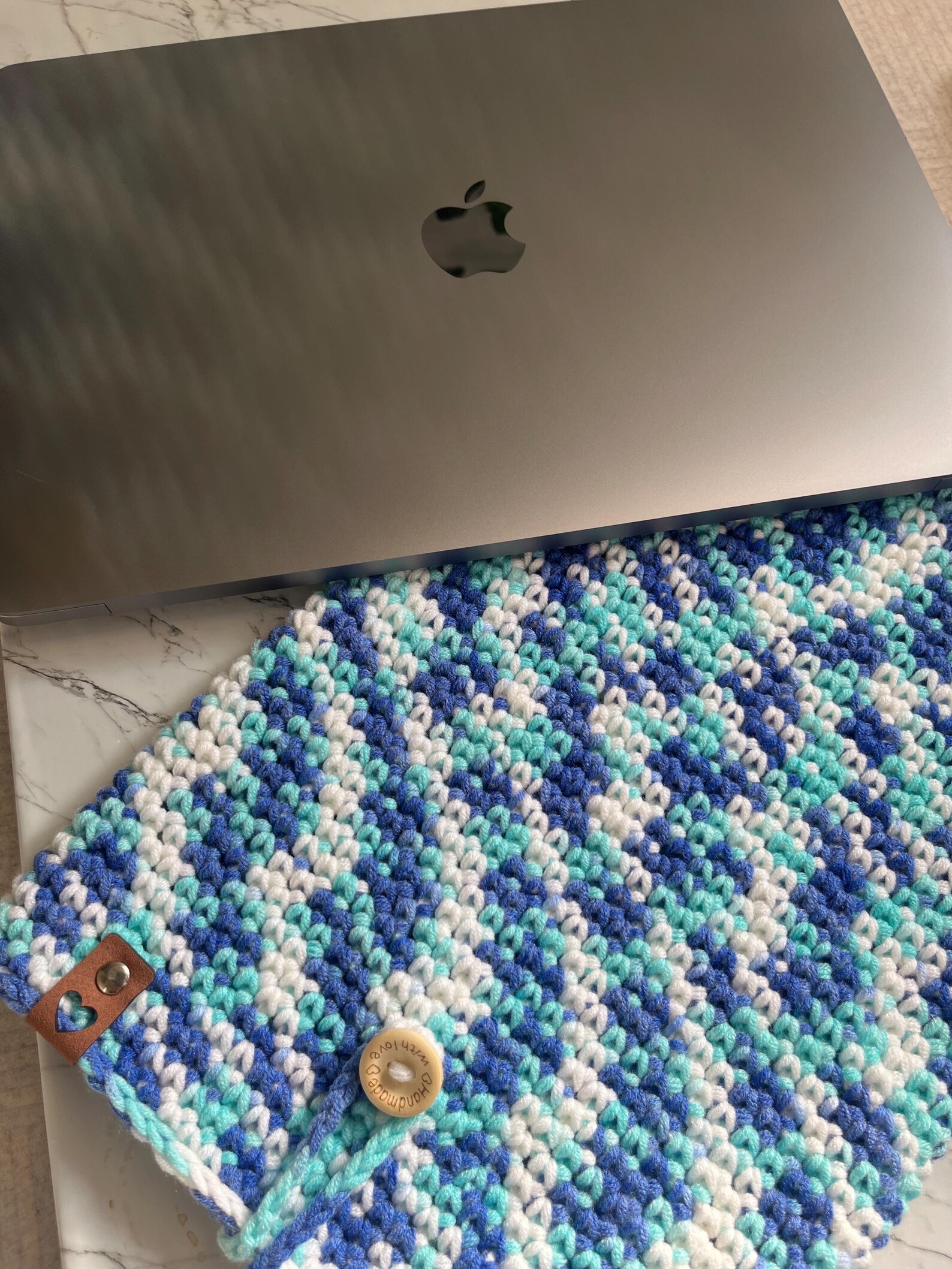 Laptop Sleeve Crochet Laptop Cover Handcrafted Yarn - Etsy