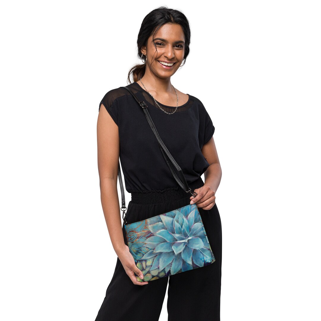 Spikey Blue Agave Art on Crossbody Bag - Etsy