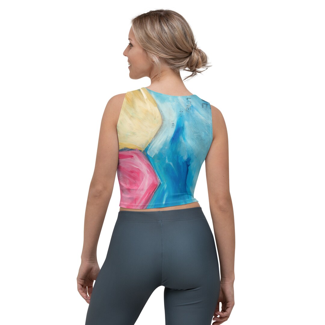Crop Athletic Top With Artist’s Windy Heart Painting - Etsy
