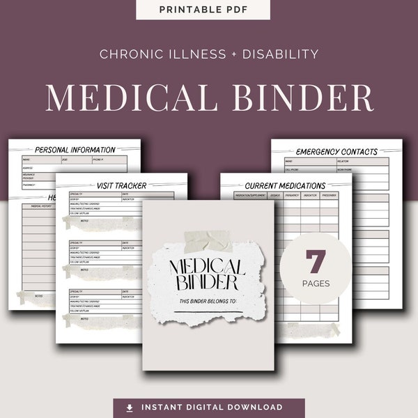 Medical Binder (Just for you!) - Etsy