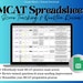 MCAT Mastery Study Spreadsheet: Track Scores, Review Questions, Master ...