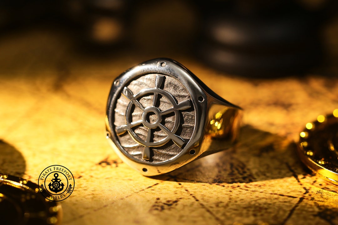 Rudder Signet Rings - Unisex Rings - Titanium Steel Rings - Pirate ...