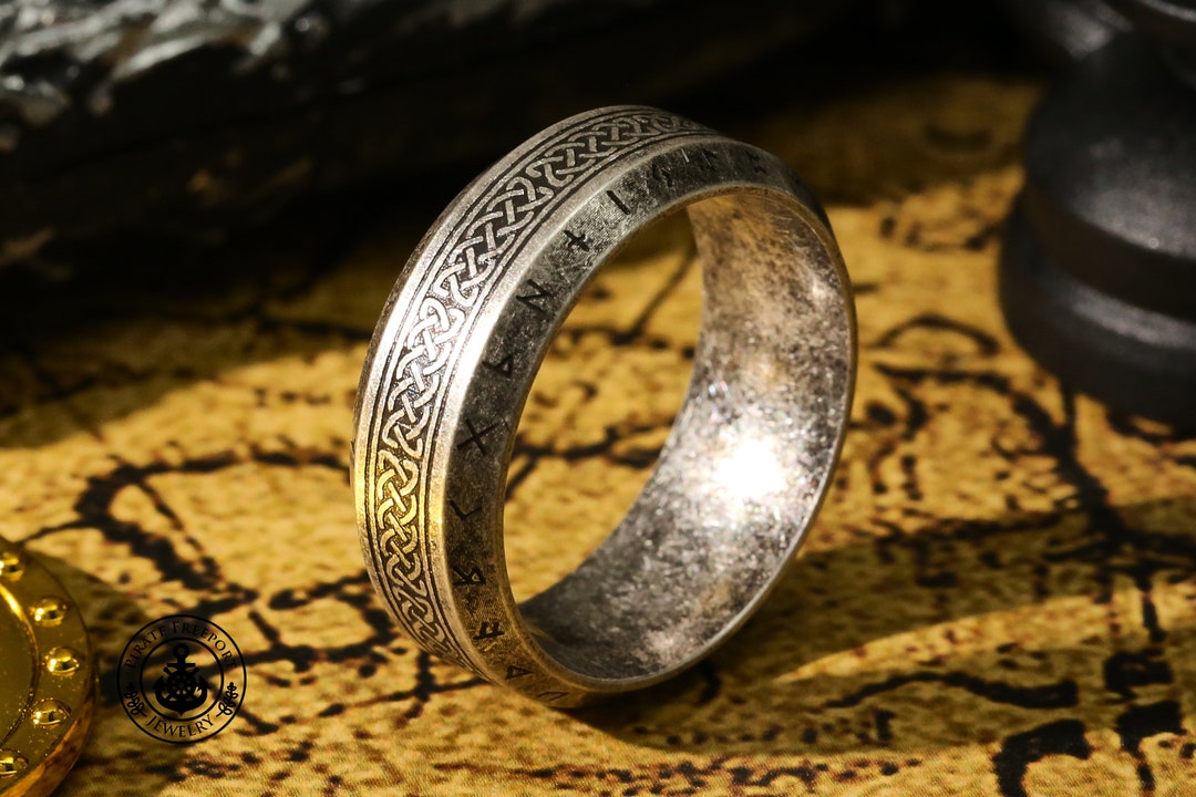 Viking Rune Men's Rings, Norse Mythology Rune Rings, Vintage Norse ...
