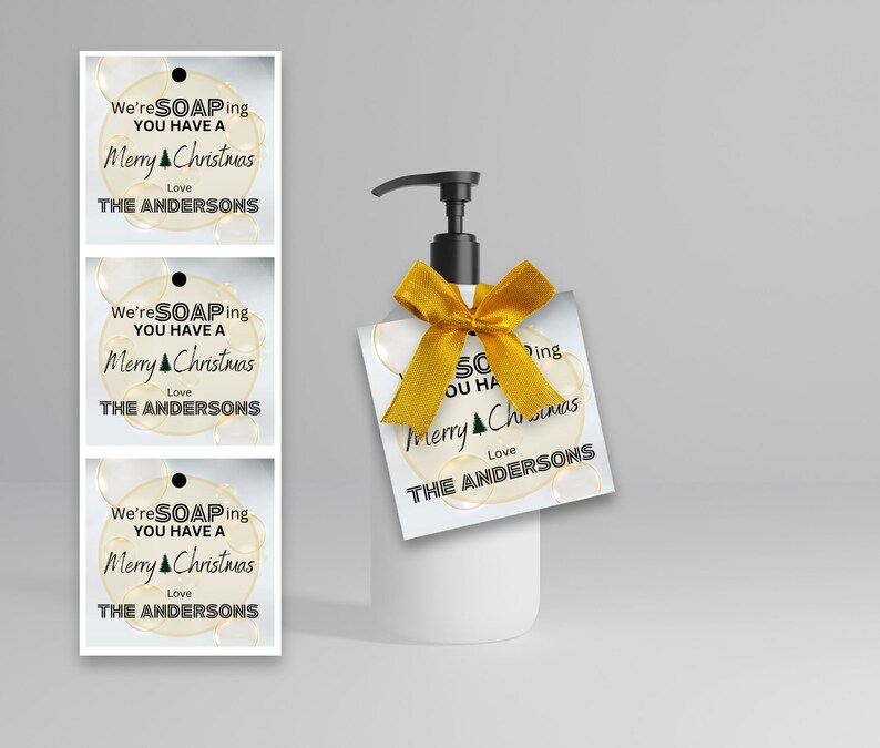 Neighbor, Teacher, Hostess Gift, Printable Tags for Soap Bottles ...