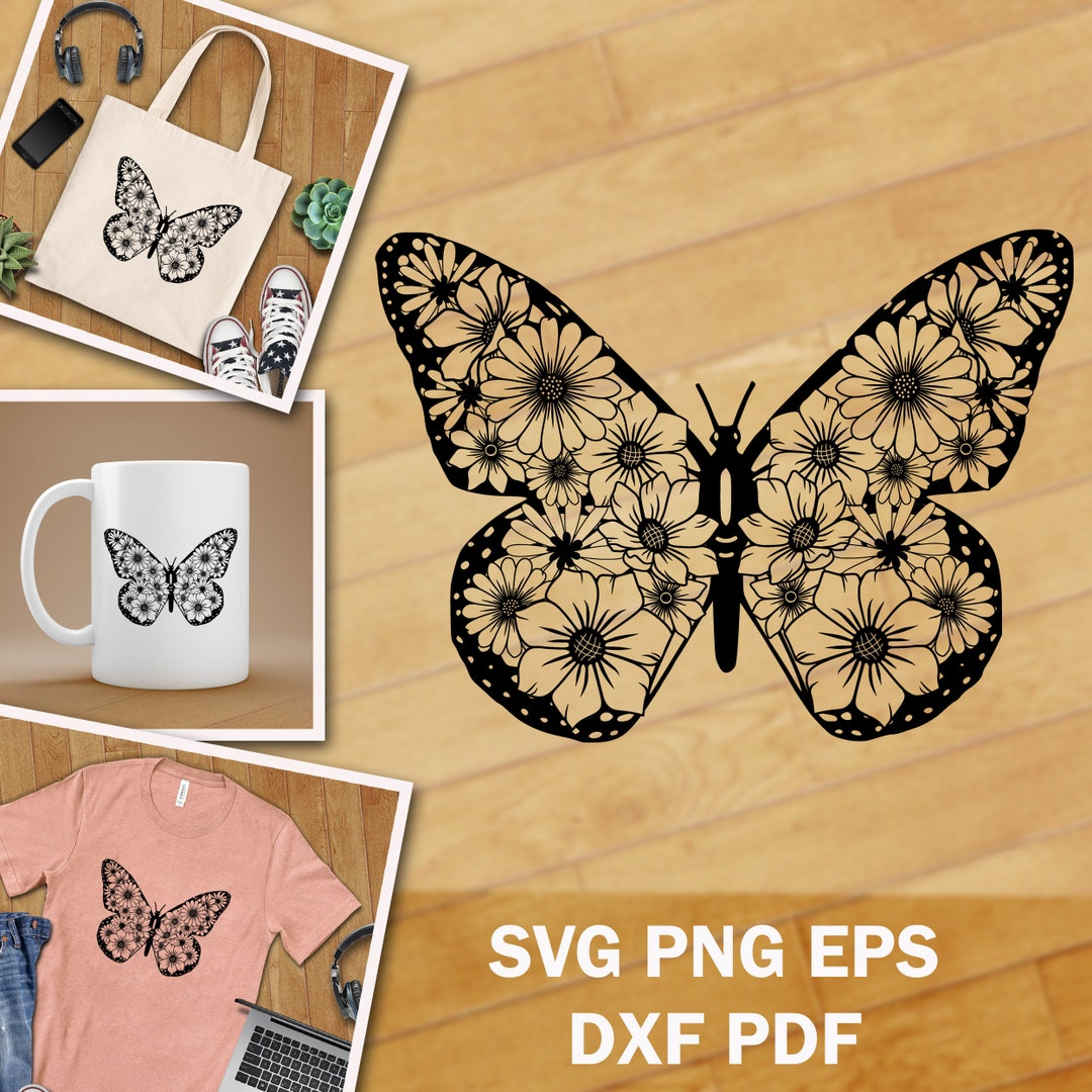 Archivo SVG de mariposa, svg de mariposa floral, clip art de mariposa ...