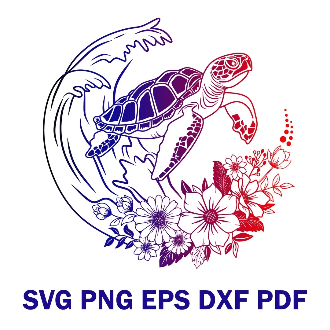 Tortuga con onda svg, Archivo tortuga svg, Tortuga marina svg, Tortuga ...