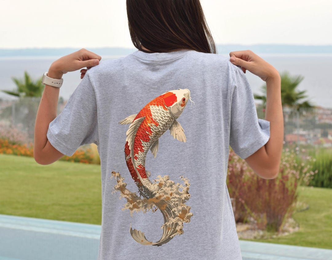 Japanese Koi Fish Shirt, Nautical Animal Asian Sweatshirt,cozy Vintage ...