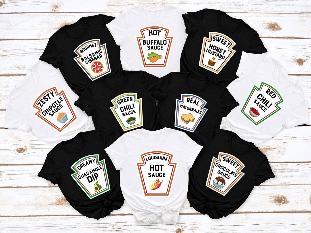 Funny Group Condiments Matching Halloween Costume Party Shirts ...