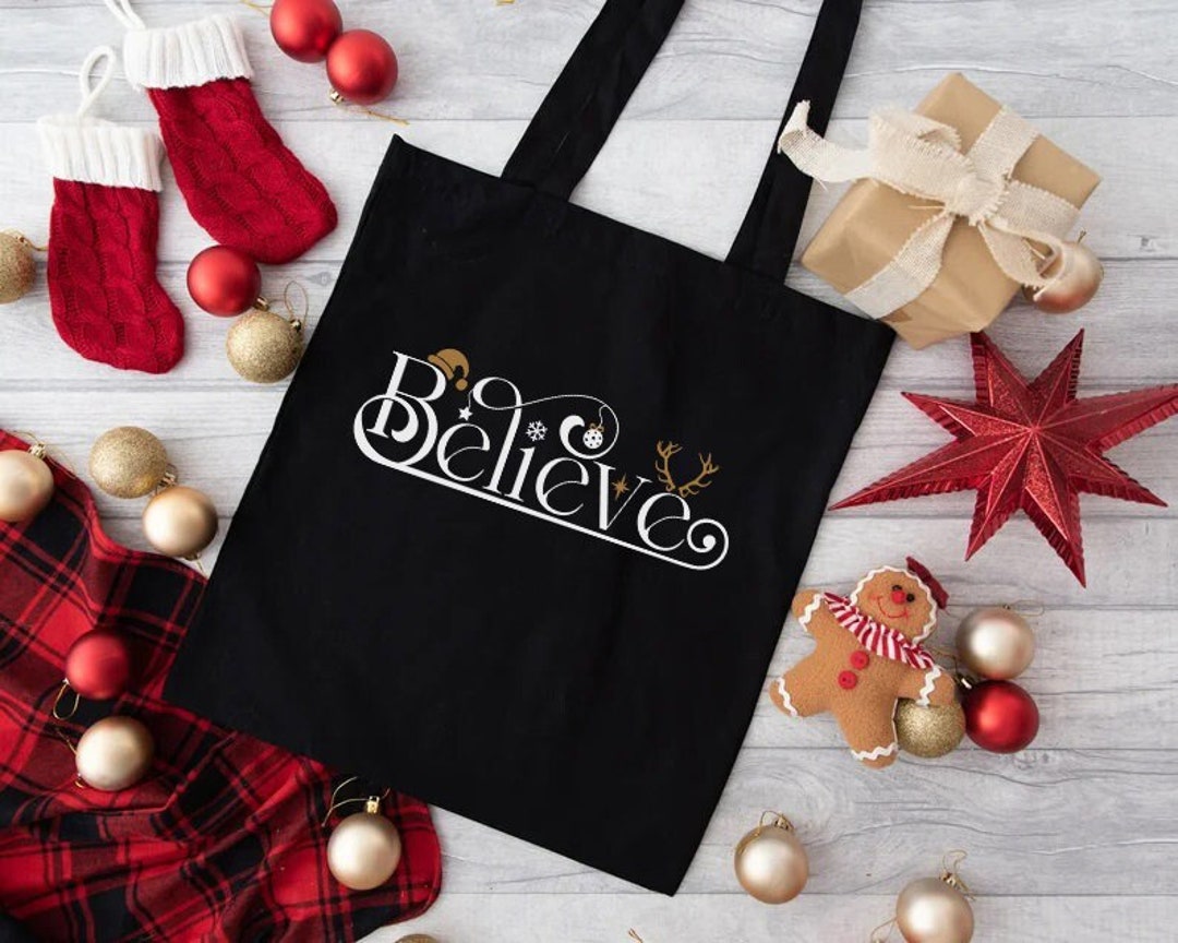 Merry Christmas Tote Bag Santa Sack Bags Christmas Gift Tote - Etsy