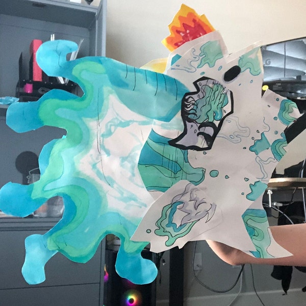 Paper Dragon Puppet - Etsy