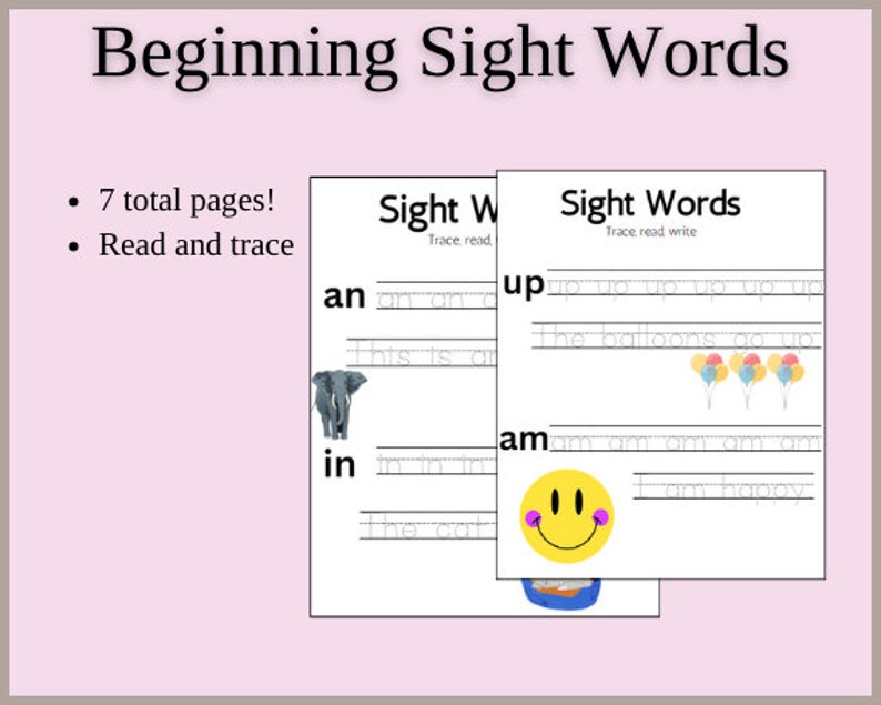 Printable Sight Word Sheets for 4K Prek and up Easy Sight Words Write ...