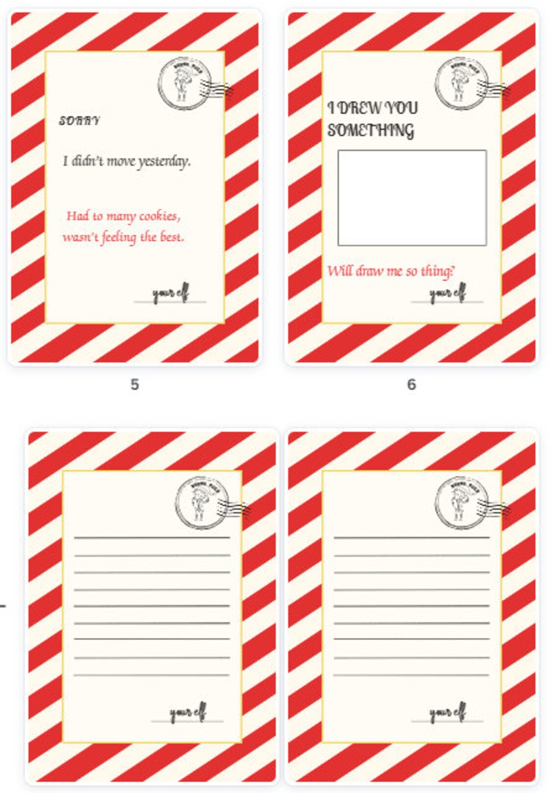 Elf Notes Printable Christmas Digital Instant Download Message From Elf ...