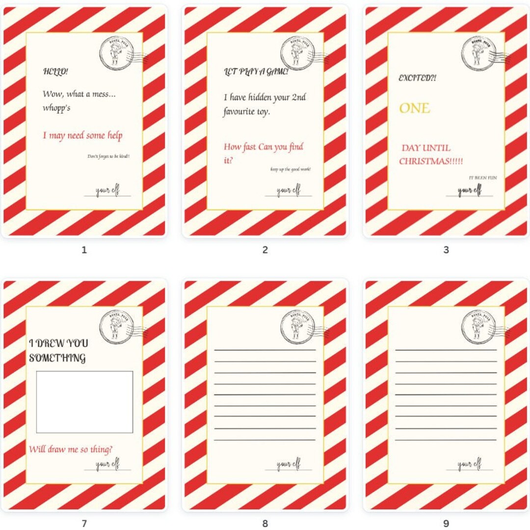 Elf Notes Printable Christmas Digital Instant Download Message From Elf ...