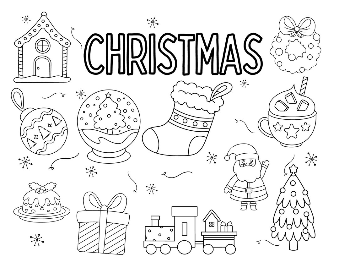 Christmas Coloring Pages Kids Christmas Fun Christmas - Etsy