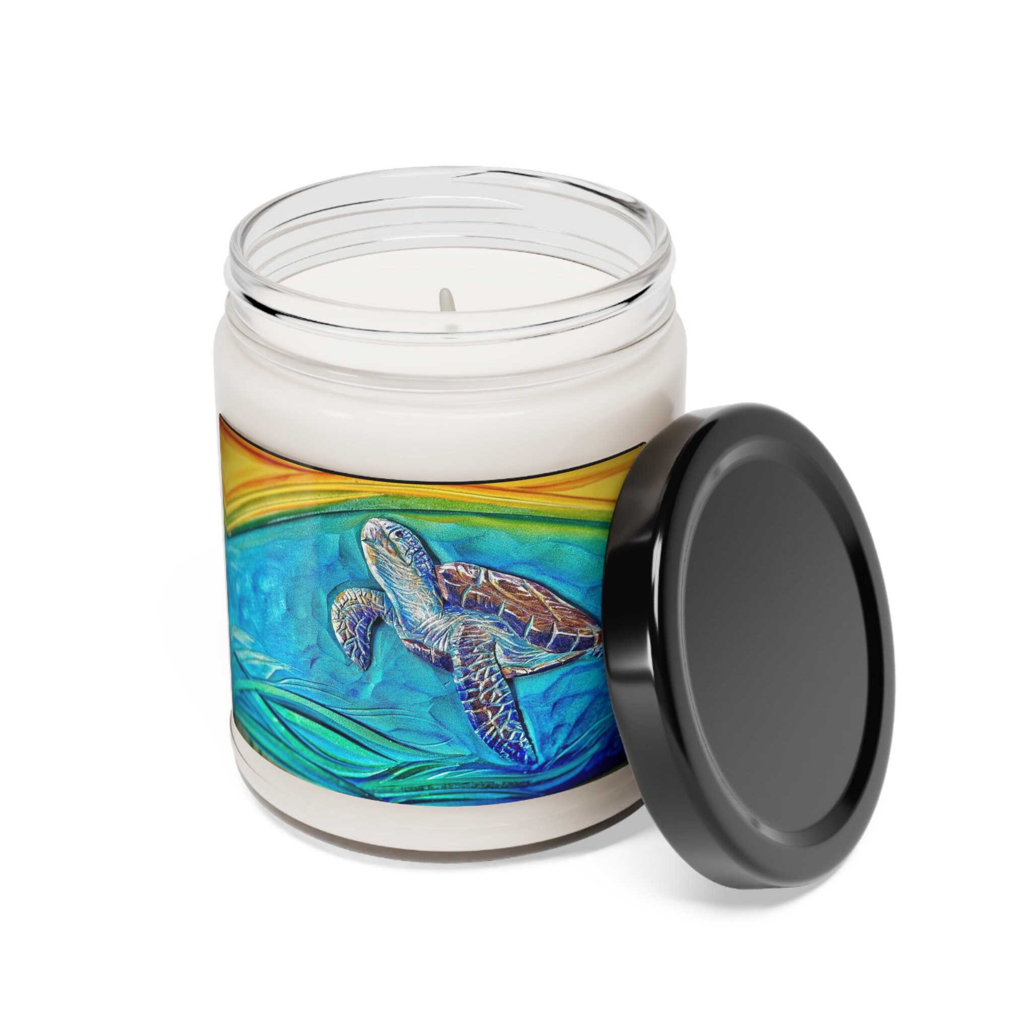 Jake Jones Gallery Sea Turtle Scented Soy Candle, 9oz artwork Comes ...
