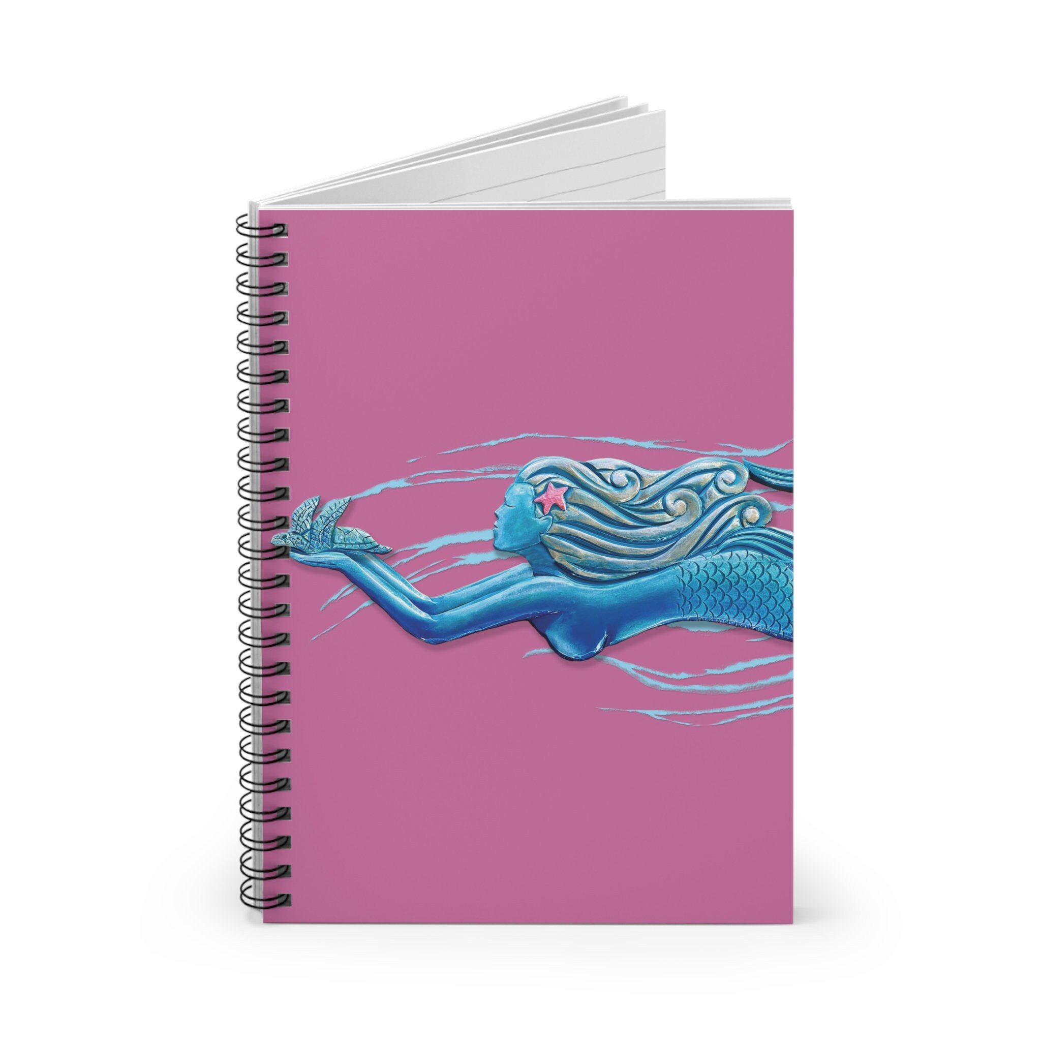 Jake Jones Gallery Mermaid Pink Spiral Notebook Ruled Line artwork ...