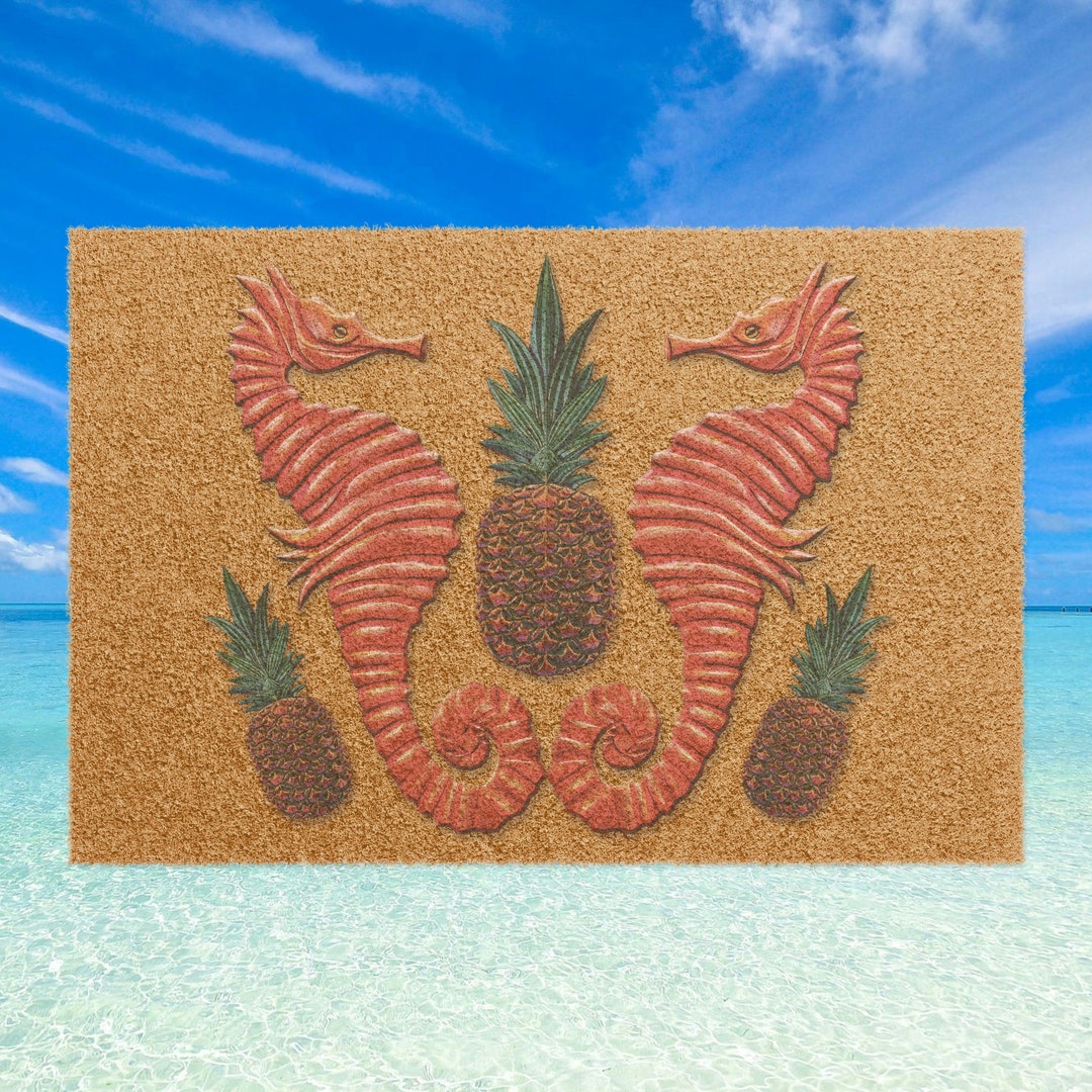 Jake Jones Gallery Seahorses and Pineapples Home Decor Doormat artwork ...