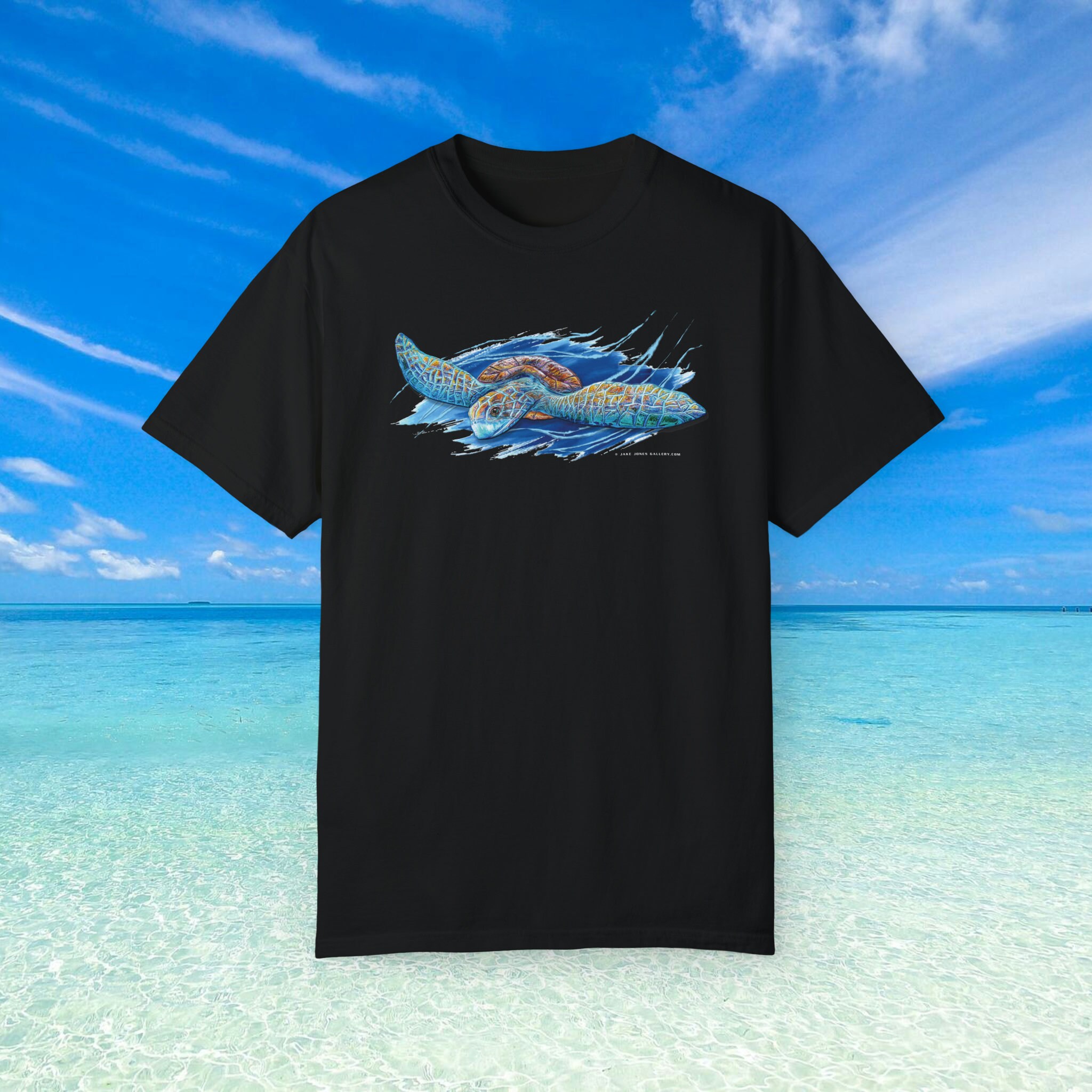 Jake Jones Gallery Sea Turtle Unisex T-shirt artwork Comes From Actual ...