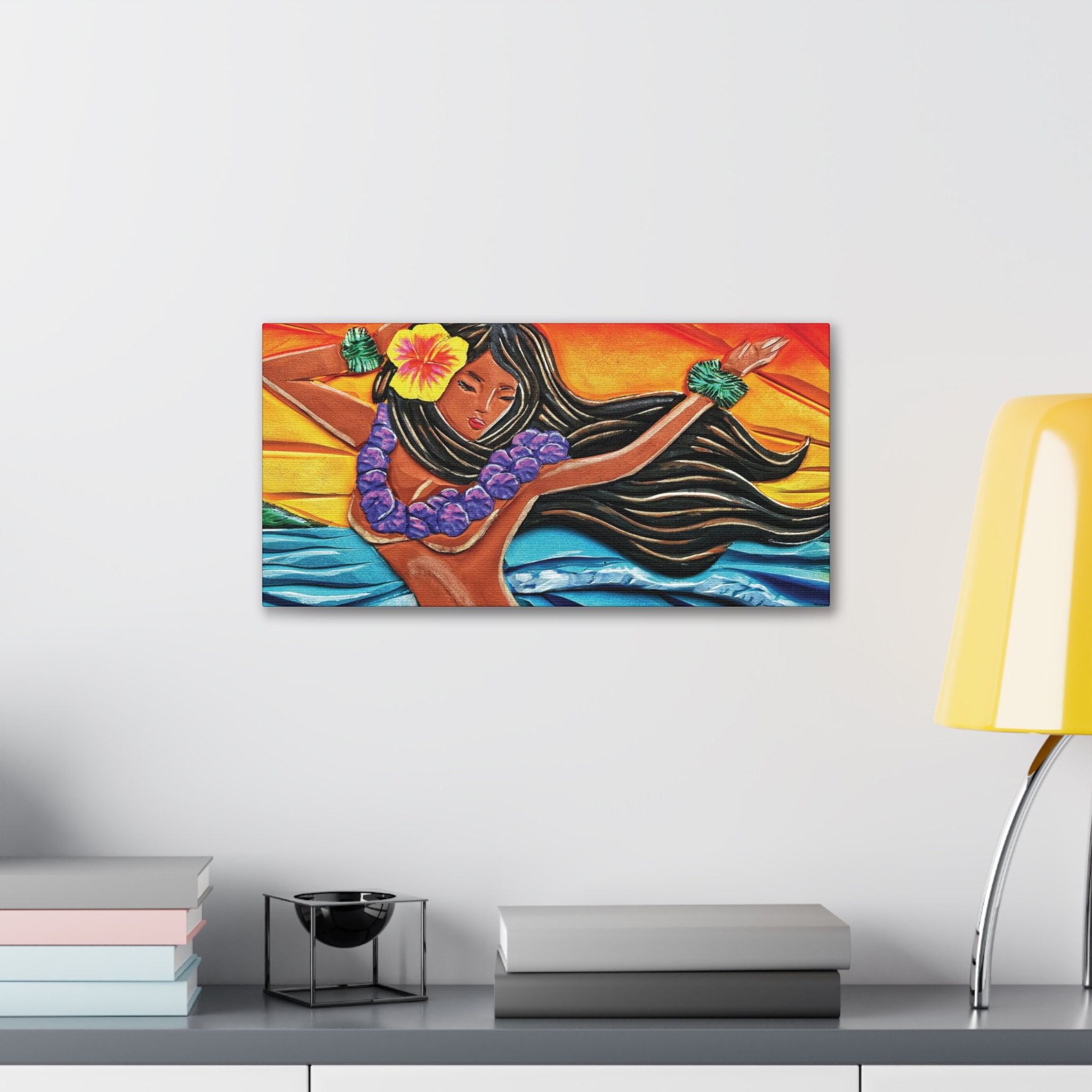 Jake Jones Gallery Hula Girl Canvas Wrapped Print artwork - Etsy