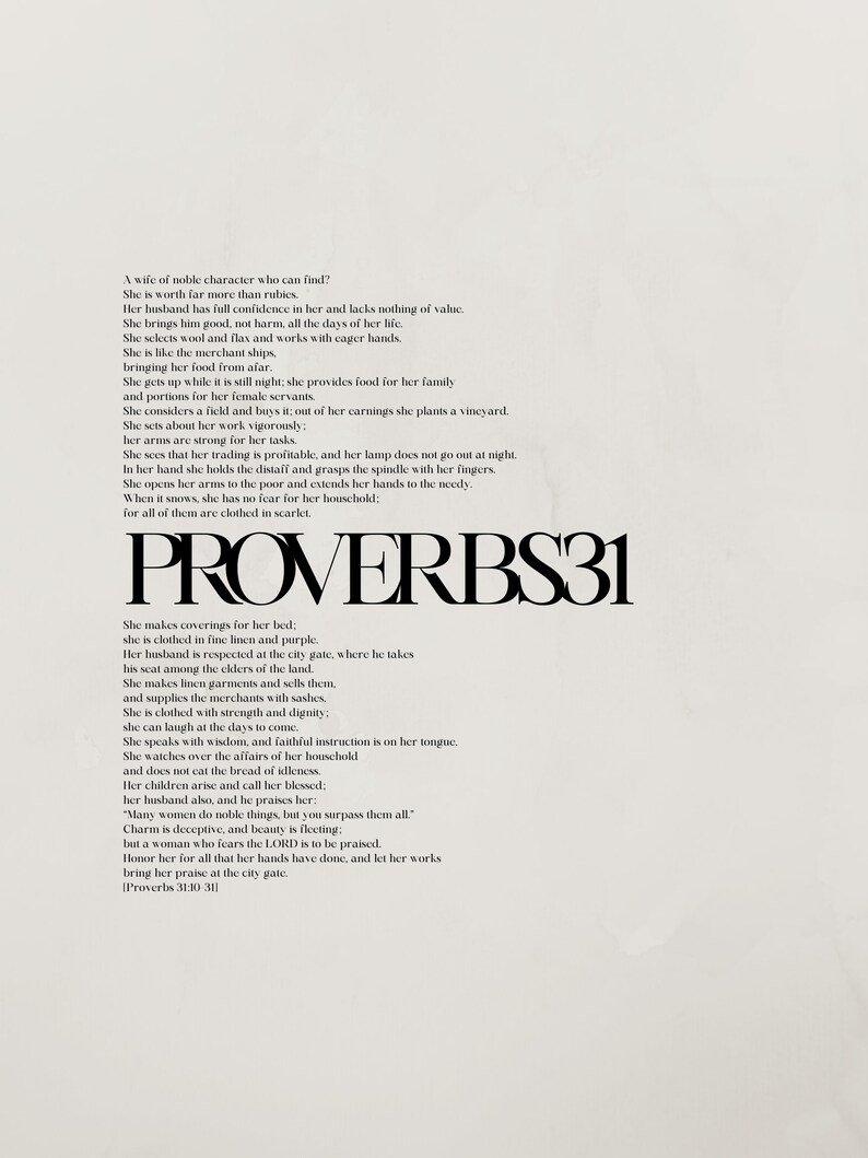 Proverbs 31, DIGITAL PRINT, Modern Bible, Scripture Wall Art - Etsy
