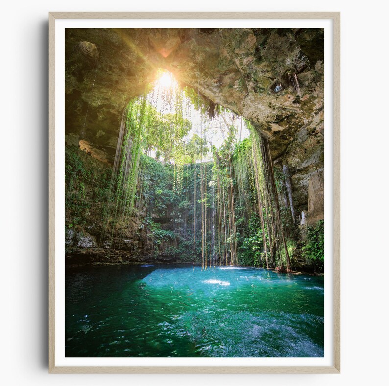 Mexico Print, Mexico Wall Art, Cenotes of Yucatan Travel Poster Print ...