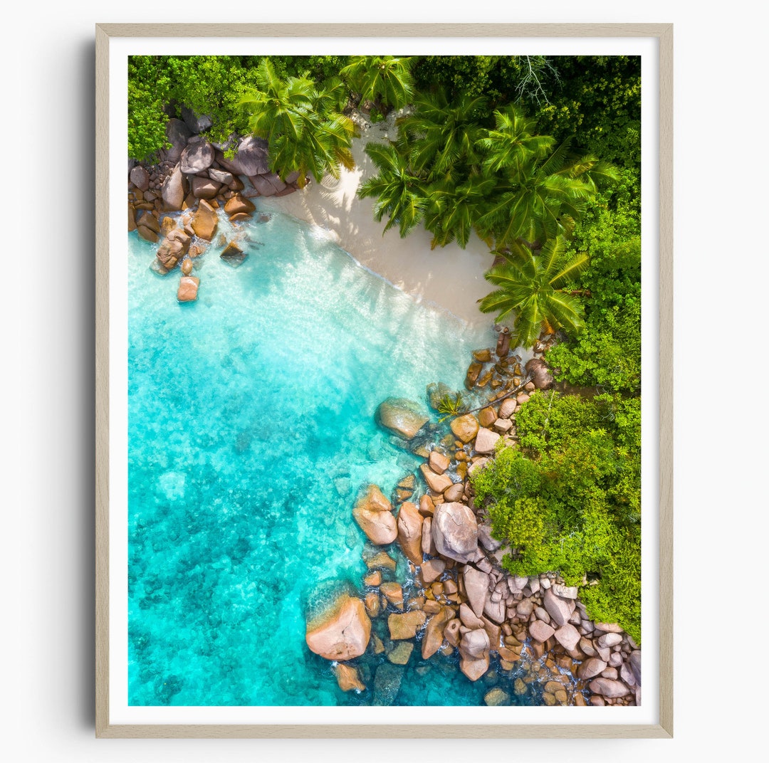 Seychelles Beach Print, Seychelles Aerial Photography, Indian Ocean ...