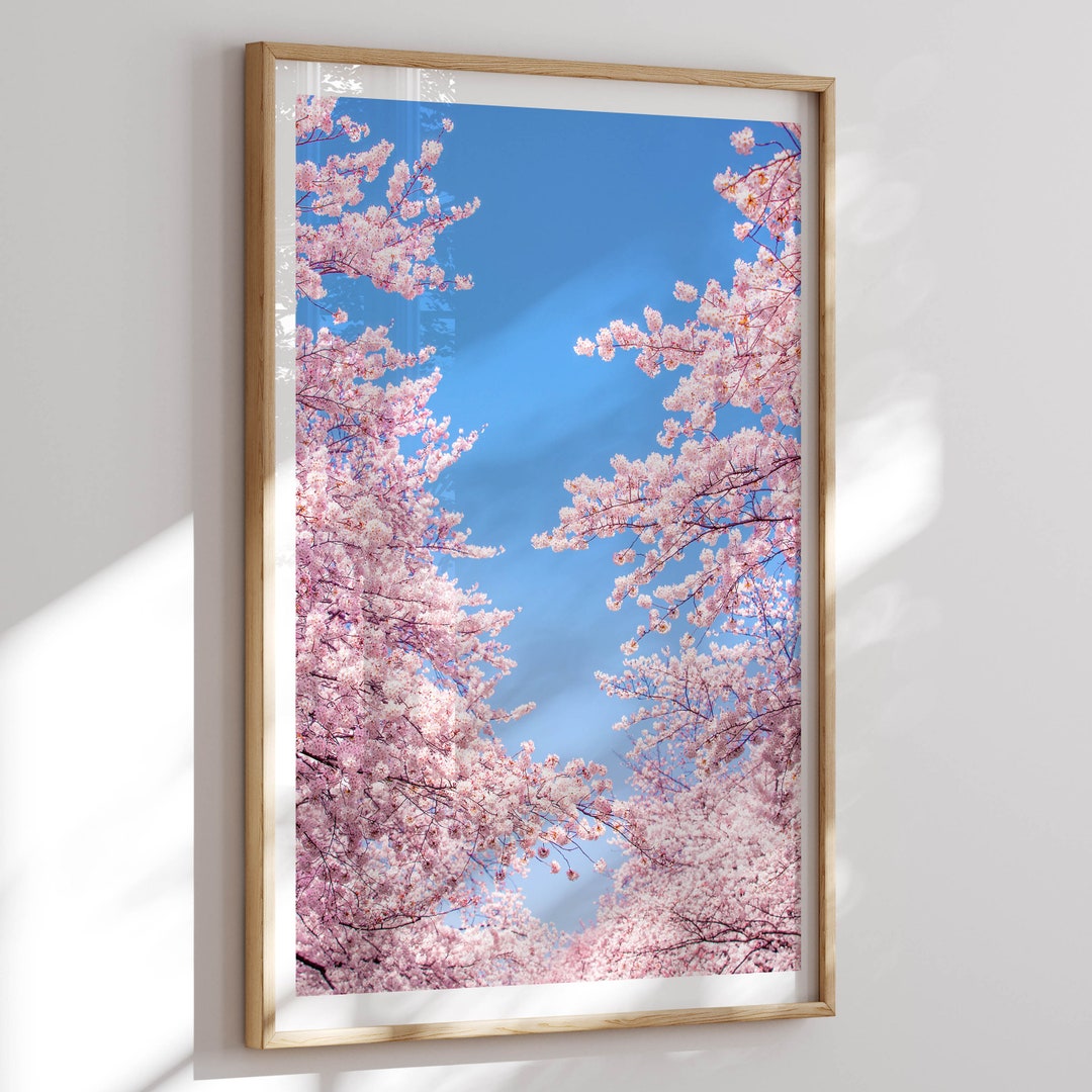 Cherry Blossom Print, Cherry Blossom Wall Art, Pink Wall Art, Bedroom ...