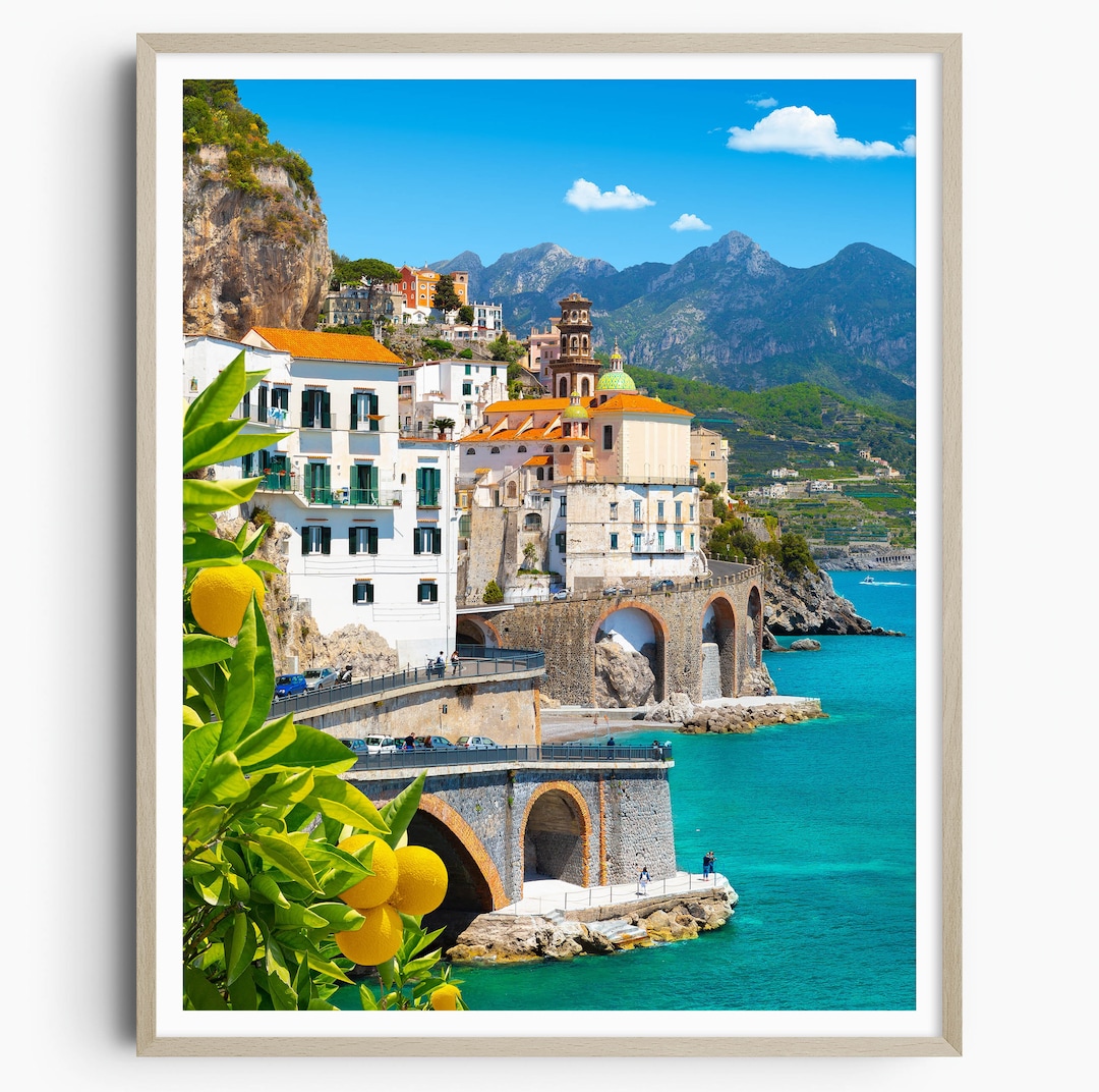 Amalfi Coast Print, Atrani Sunny Day, Italy, Travel Poster, Italian ...