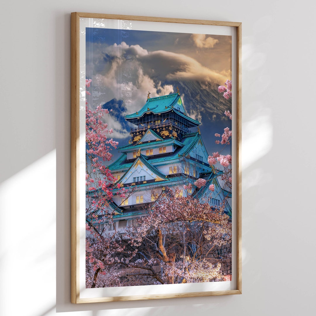 Osaka Castle Photo Print, Mount Fuji, Cherry Blossoms, Osaka Poster ...