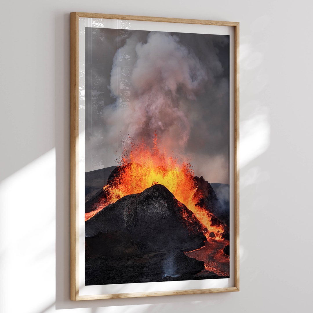 Iceland Print, Fagradalsfjall Volcano Eruption, Reykjanes Peninsula ...