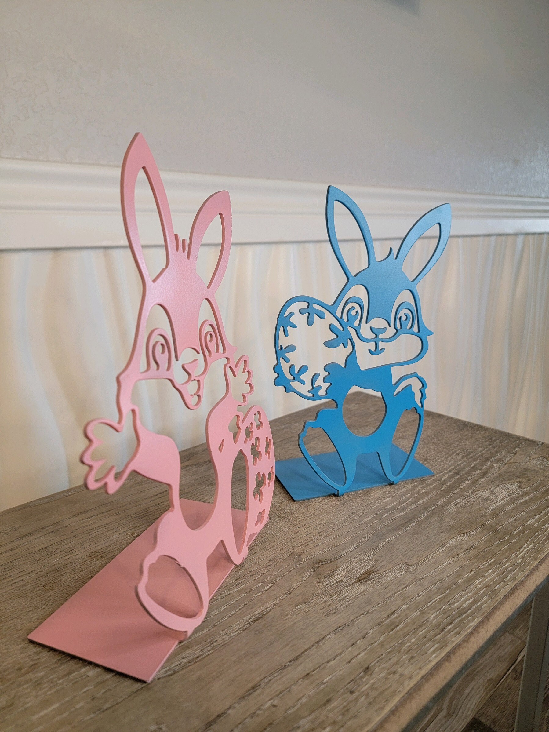 Standing Metal Easter Bunny Decoration Ships Fast Spring Decor Easter ...