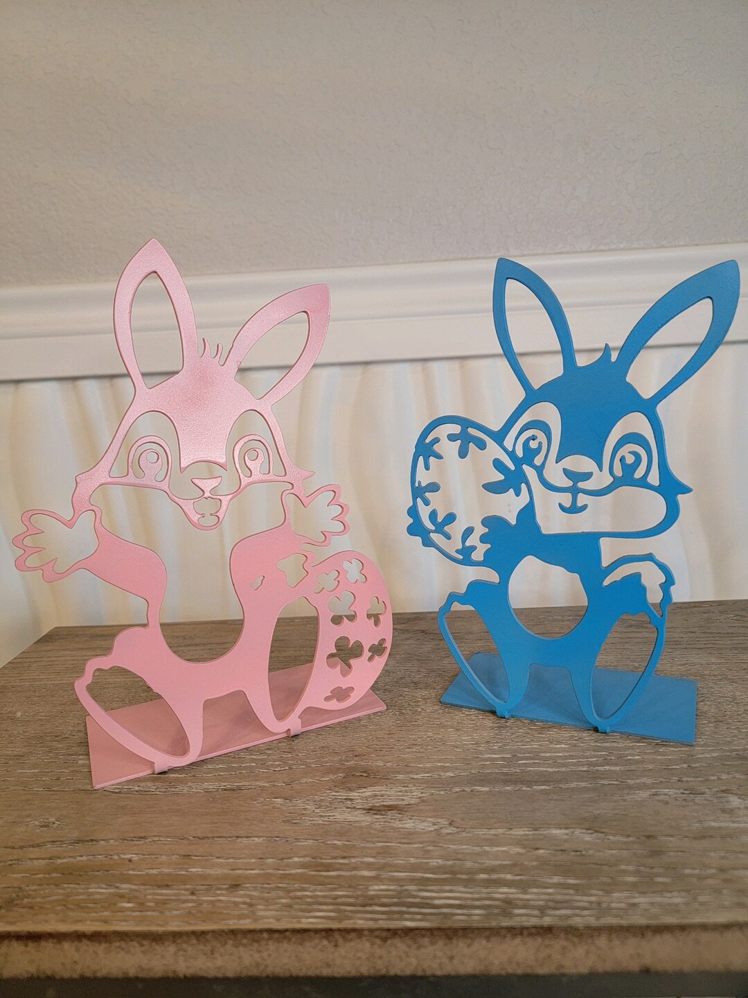 Standing Metal Easter Bunny Decoration Ships Fast Spring Decor Easter ...