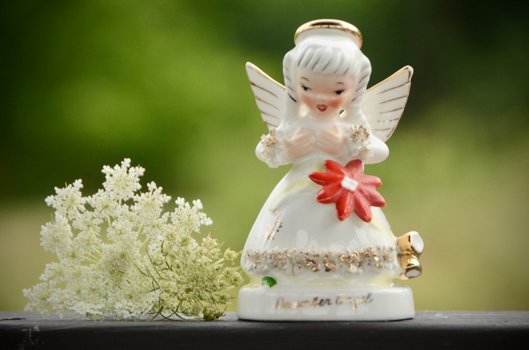 DECEMBER ANGEL of the Year Vintage 1950s Napco Spaghetti Trim Angel ...