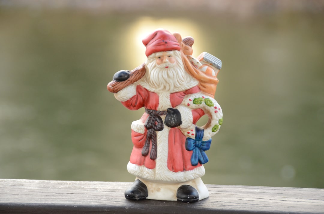 Rustic SANTA CLAUS Figurine | Rustic Christmas Decorations | Porcelain ...