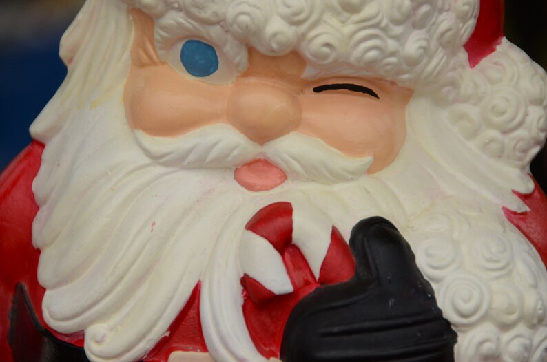 Vintage WINKING SANTA Ceramic Statue Hand-painted Winking - Etsy