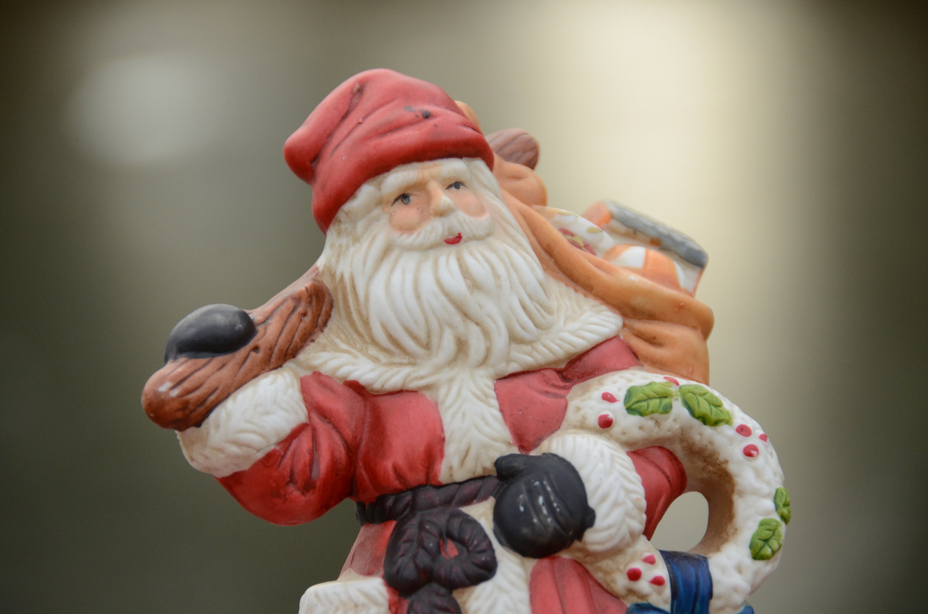 Rustic SANTA CLAUS Figurine | Rustic Christmas Decorations | Porcelain ...