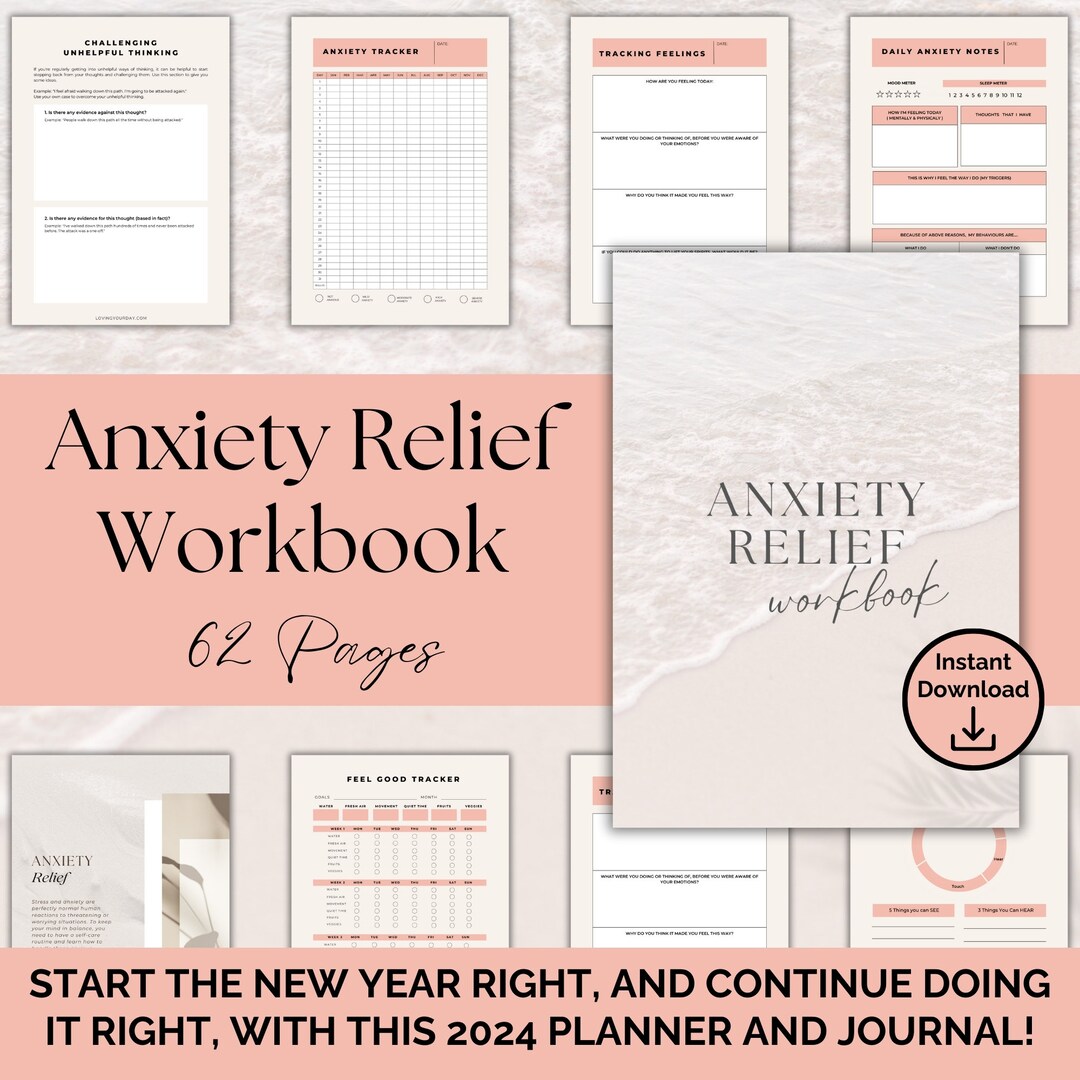 Anxiety Relief Workbook Anxiety Digital Download Book, Therapy Journal ...