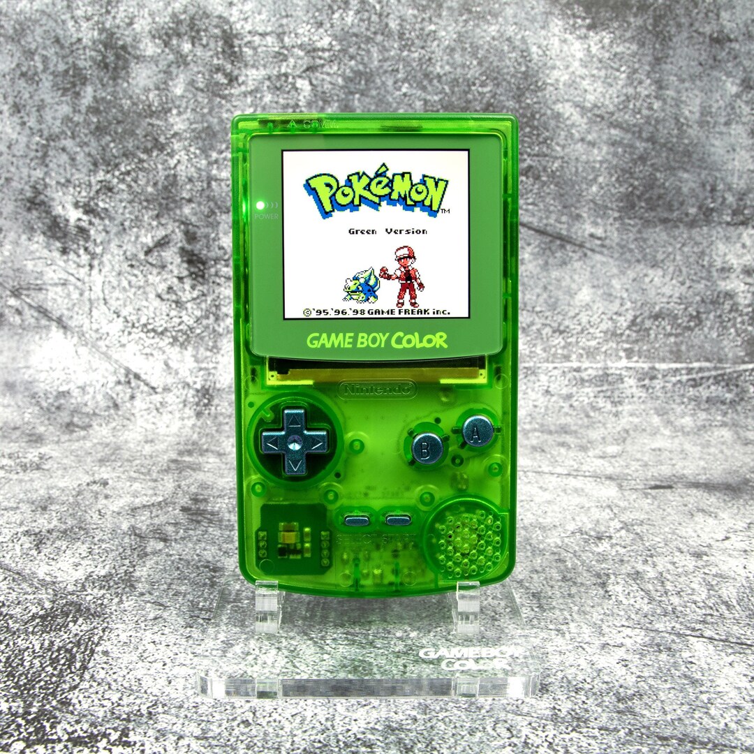 Custom Clear Green Game Boy Color IPS V3, Chameleon Green Buttons, LED ...