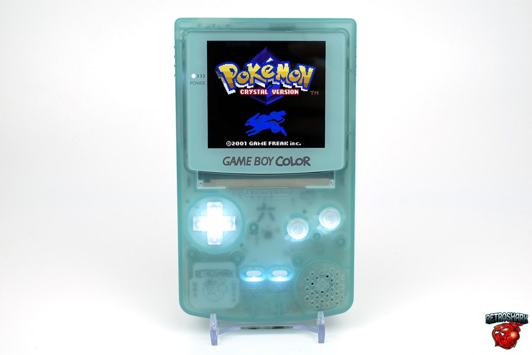 Custom Luminous Blue Game Boy Color IPS V3 Logo Color Change, White LED ...