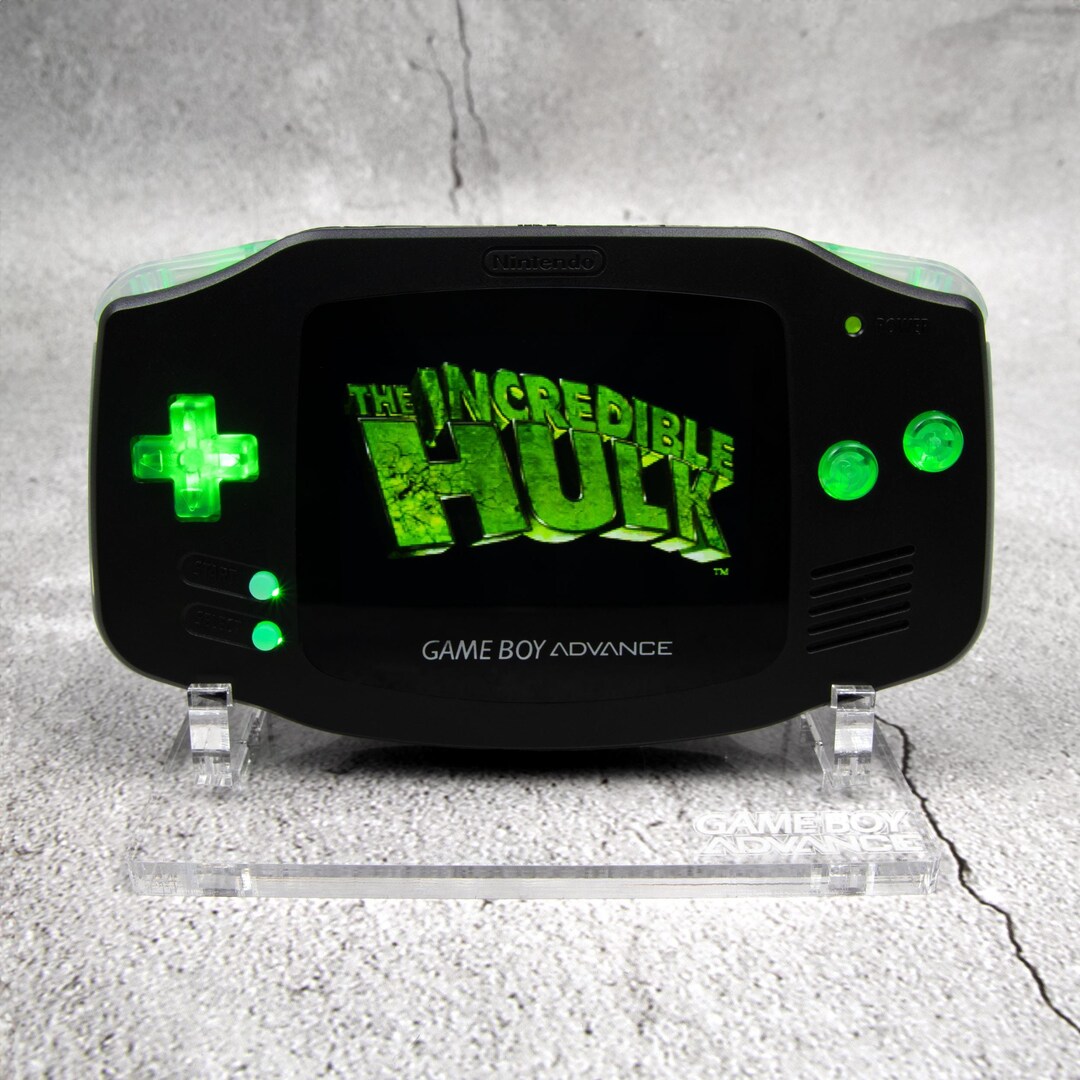 Custom Black Game Boy Advance IPS 3.0, LED Buttons, Clear Buttons ...