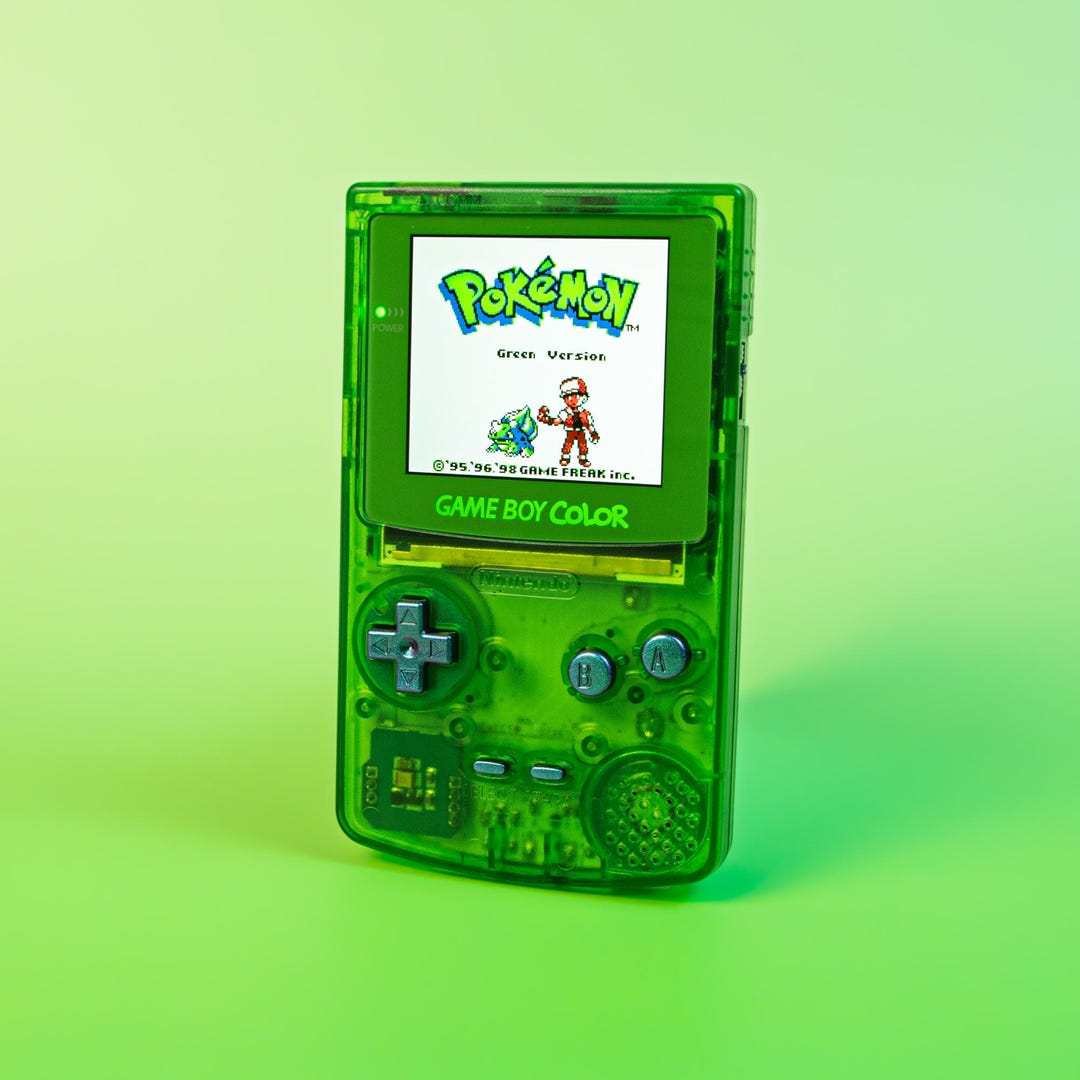 Midori Edition Game Boy Color IPS V3 | Chameleon Green Buttons | Li-ion ...