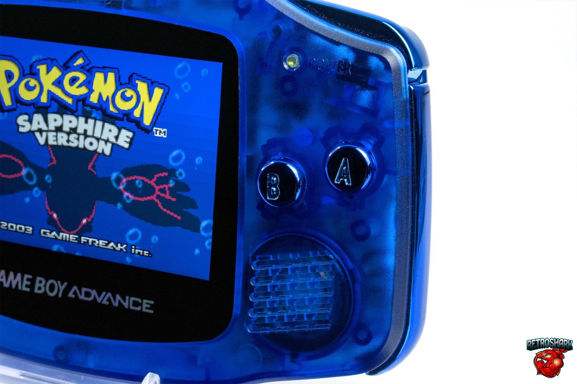 Custom Modded Clear Blue Game Boy Advance IPS 3.0, Chrome Blue Buttons ...