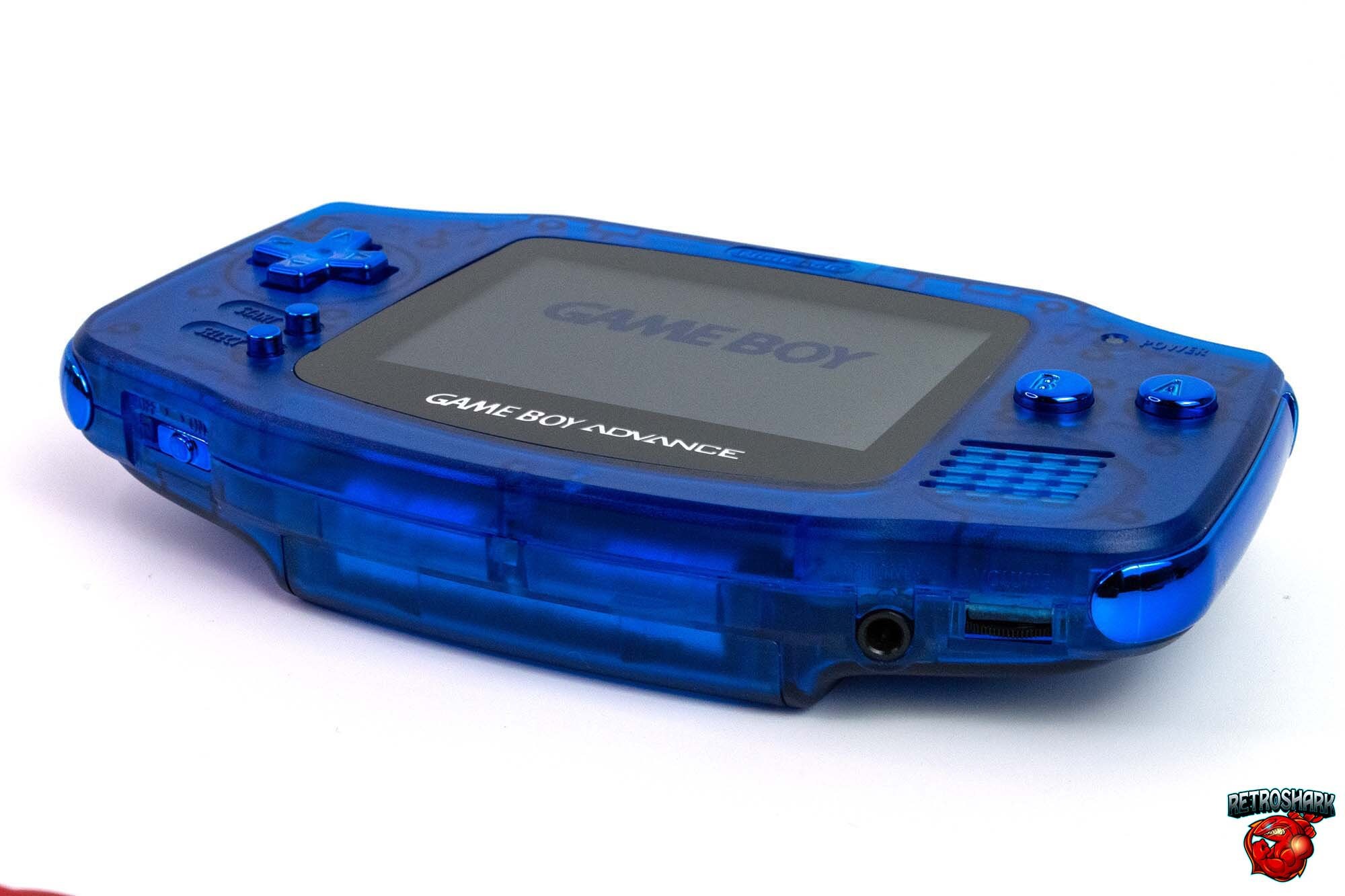 Custom Modded Clear Blue Game Boy Advance IPS 3.0, Chrome Blue Buttons ...