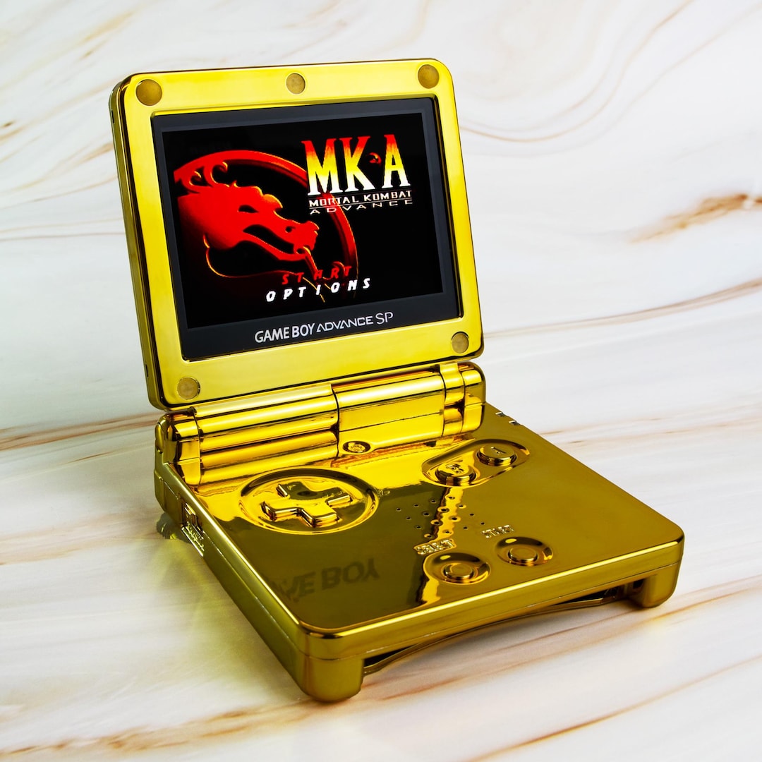 Collector's Edition Phoenix Gold Game Boy Advance SP IPS M2 | Chrome ...
