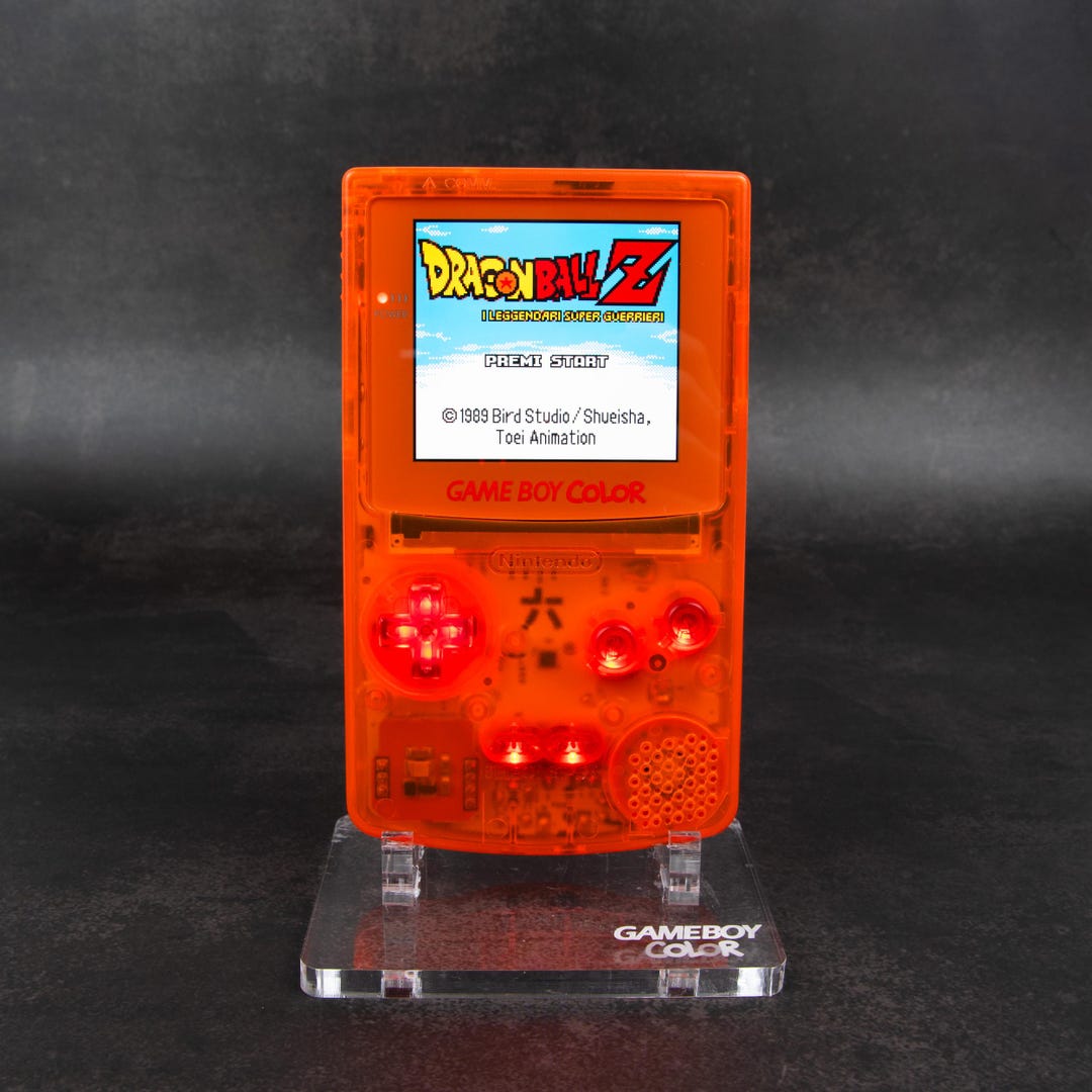 Custom Clear Orange Game Boy Color IPS V3 – Clear Red LED Buttons, LED ...