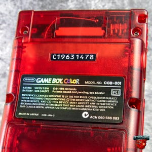 Custom Clear Red Game Boy Color IPS V3, Chrome Red Buttons, LED Battery ...
