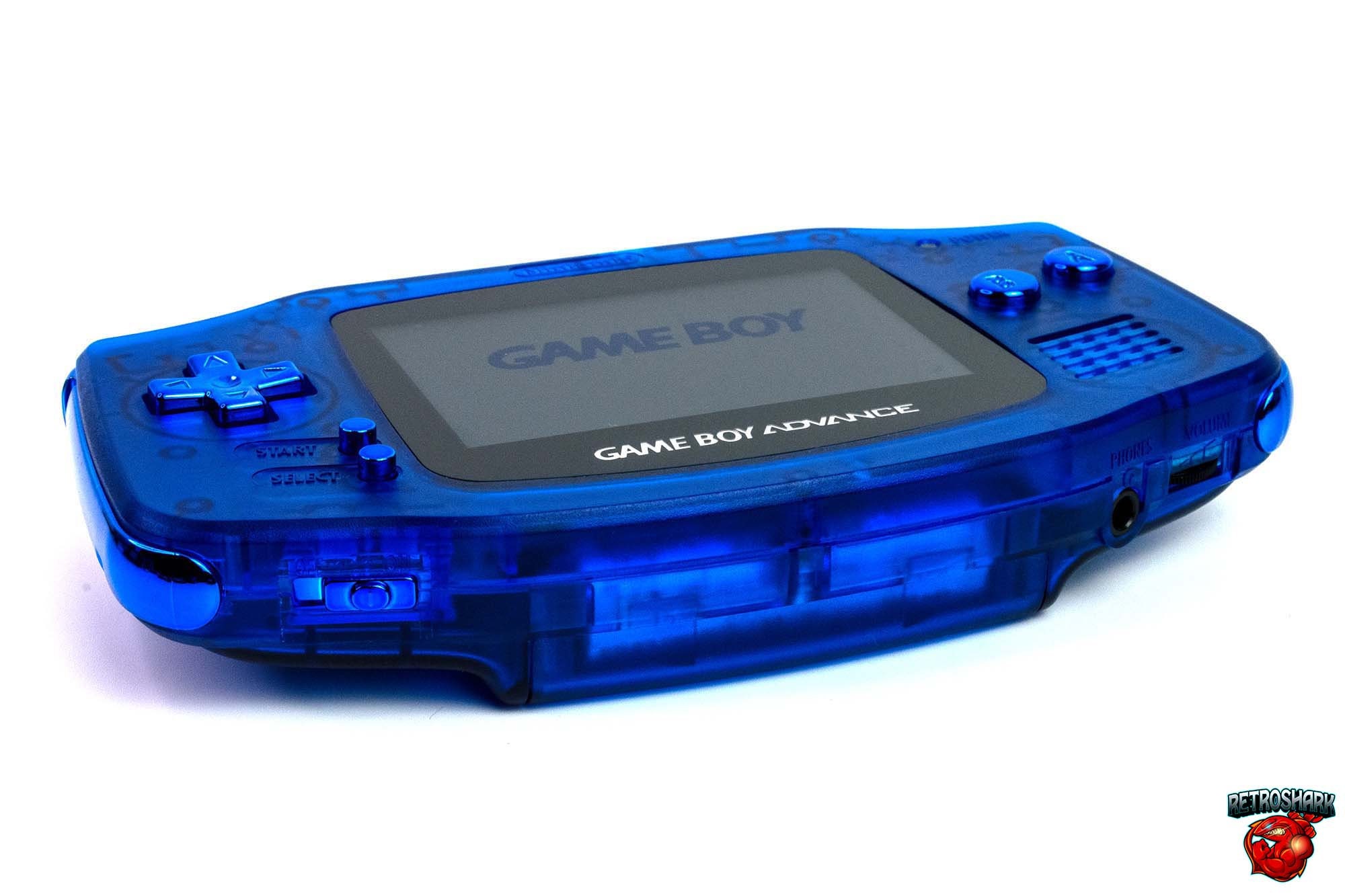 Custom Modded Clear Blue Game Boy Advance IPS 3.0, Chrome Blue Buttons ...